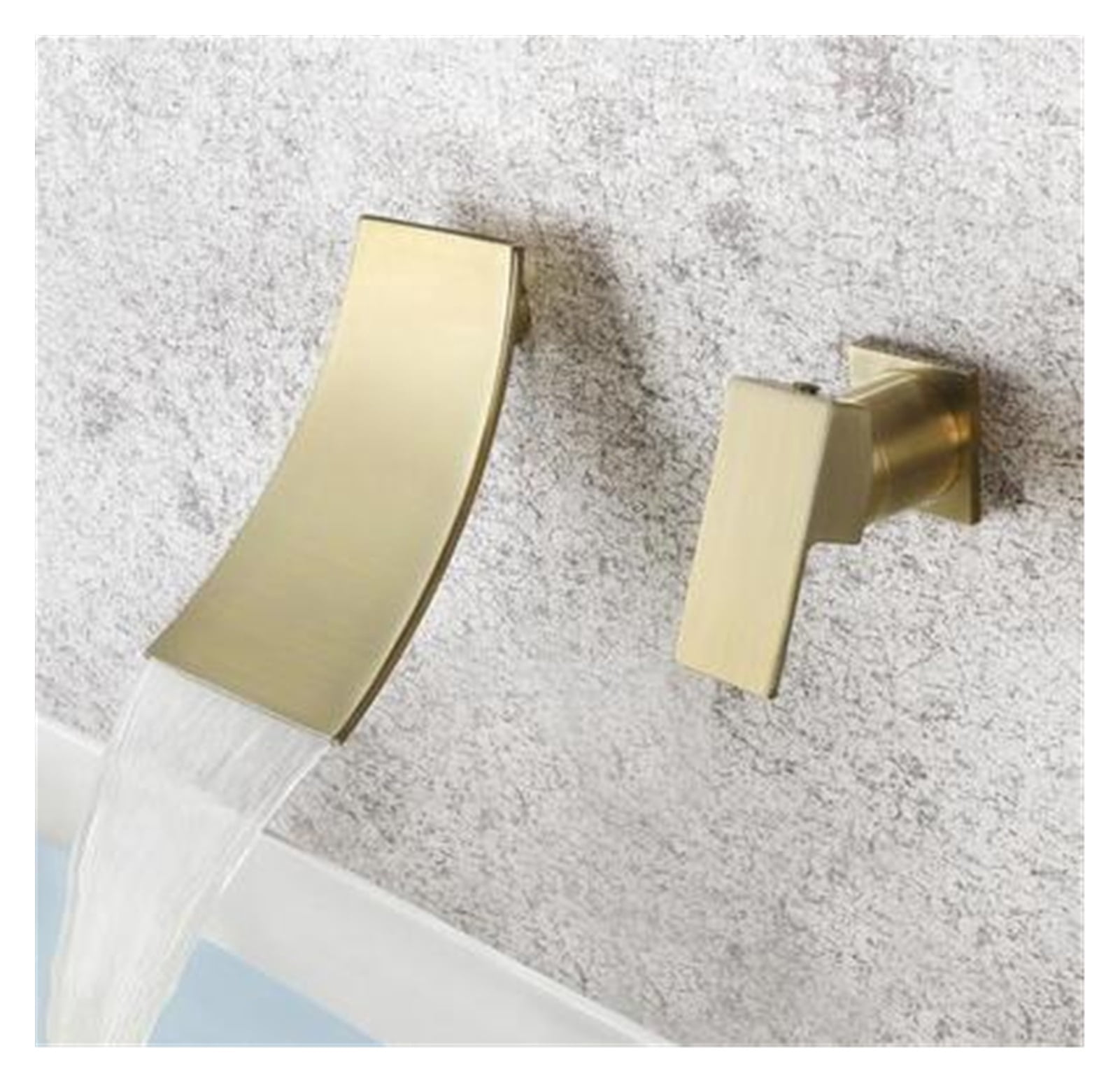 Basin Faucet Gold Bathroom Faucet In-Wall Black Waterfall Faucet Hot ...