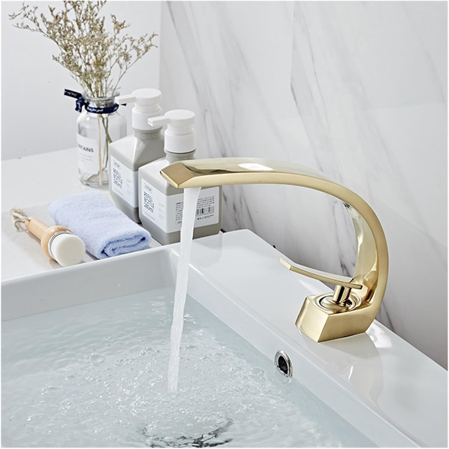 Basin Faucet Modern Bathroom Sink Mixer Tap Black/White Wash Basin Tap ...