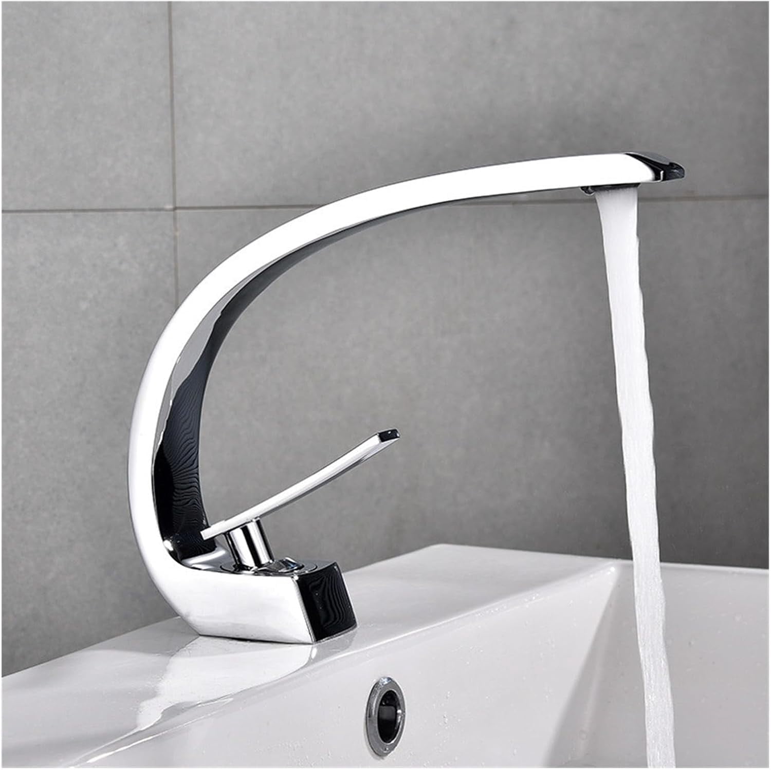 Basin Faucet Modern Bathroom Sink Mixer Tap Black/White Wash Basin Tap ...