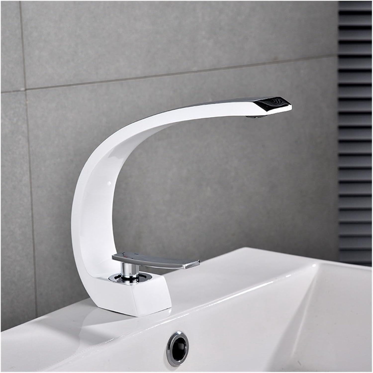 Basin Faucet Modern Bathroom Sink Mixer Tap Black/White Wash Basin Tap ...