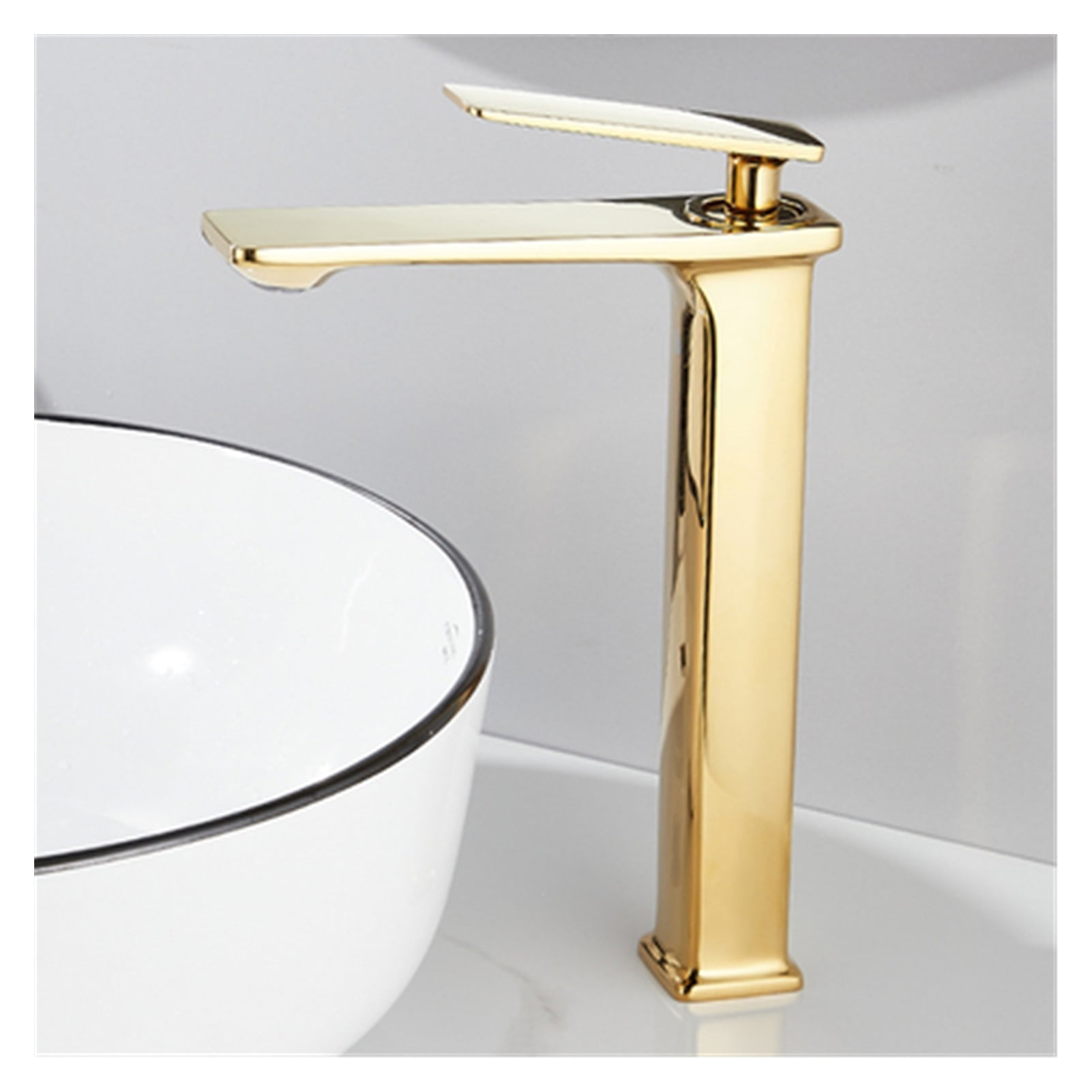 Basin Faucet Modern Gold Bathroom Mixer Tap White and Gold /Chrome Wash ...