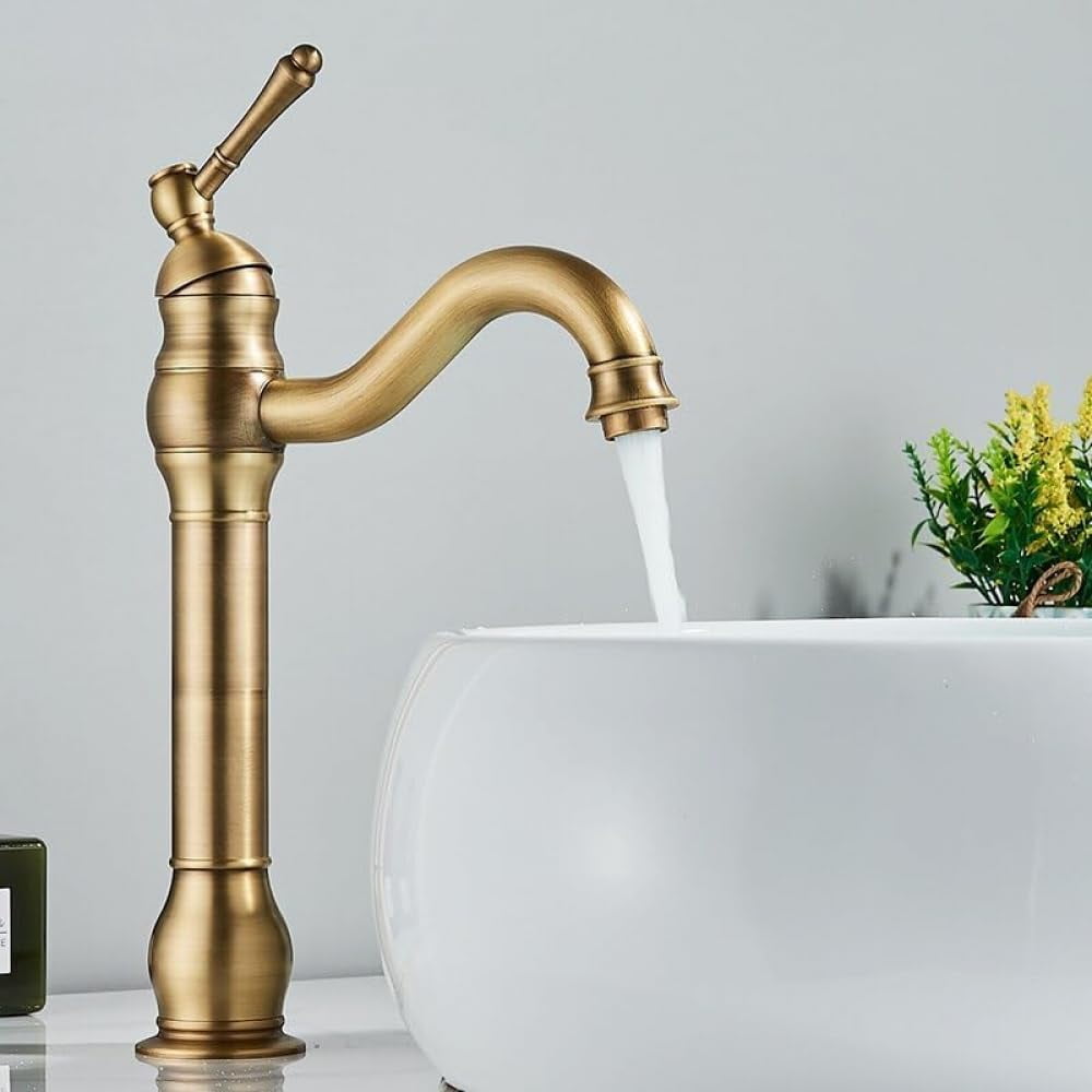 Basin Faucet Single Handle Hot Cold Mixer Tap Bathroom Basin Vessel ...