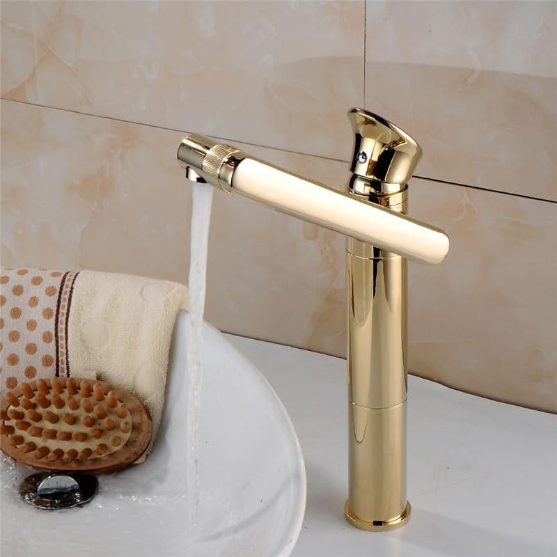 Basin Faucet Water Tap Bath 360 Degree Swivel Gold Bathroom Faucet ...