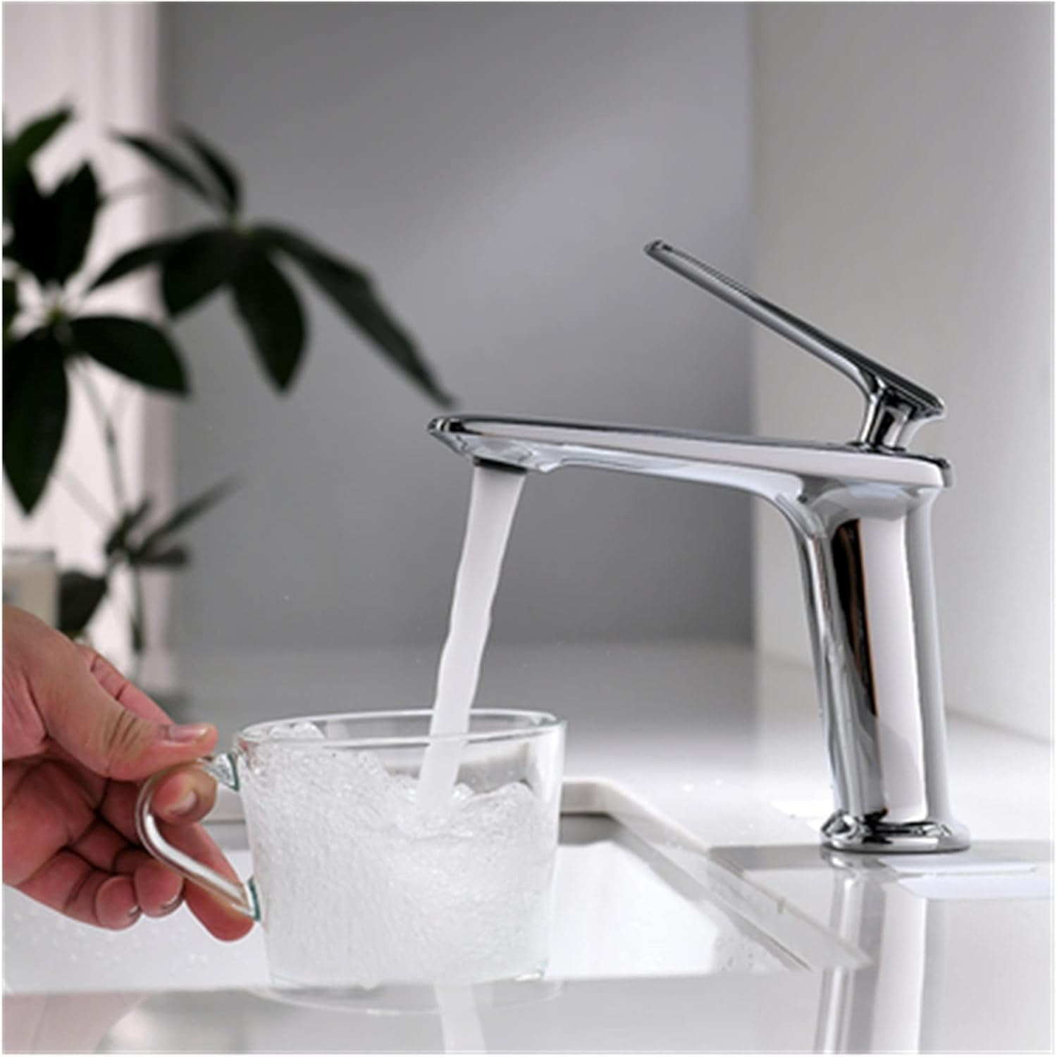 Basin Faucet Water Tap Single Lever Modern Brass Mixer Tap Bathroom Basin Water Sink Mixer White ...