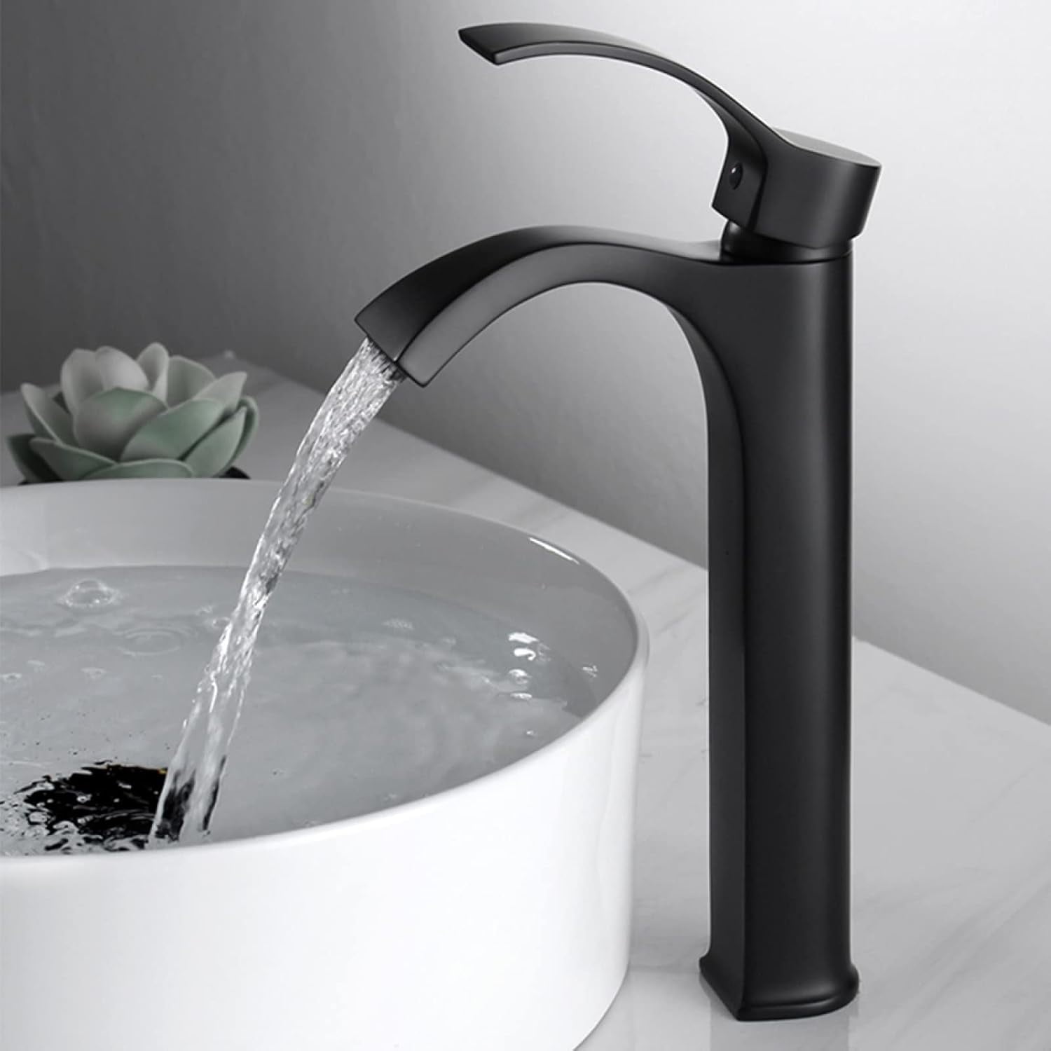 Basin Faucet Waterfall, Hot and Cold Water Faucet, Brass Bathroom ...