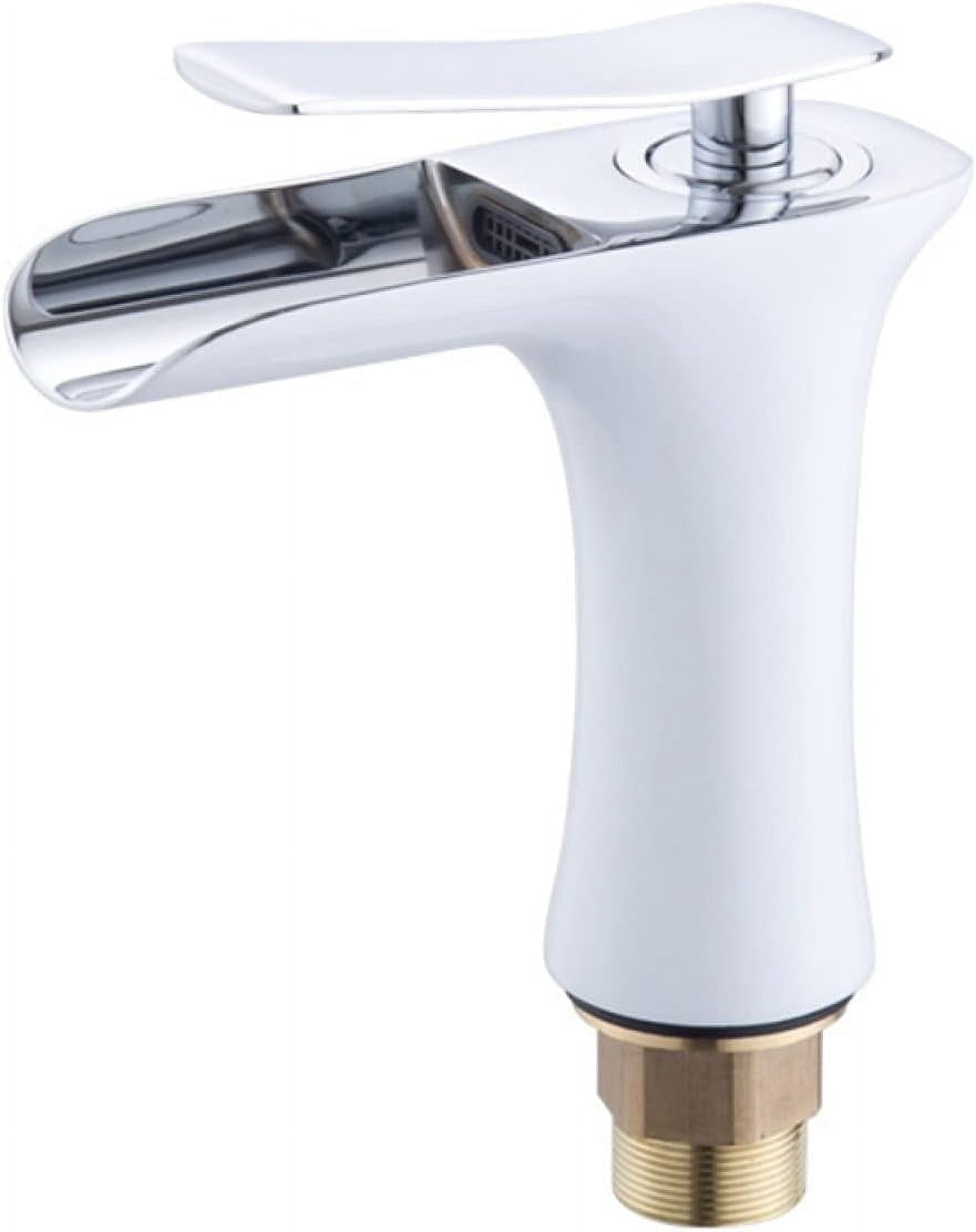 Basin Faucet Waterfall, Solid Brass, Bathroom Waterfall Faucet Single ...