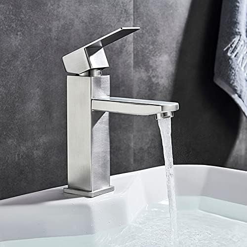 Basin Faucets Deck Mounted Bathroom Faucet Single Handle Sink Mixer Hot ...
