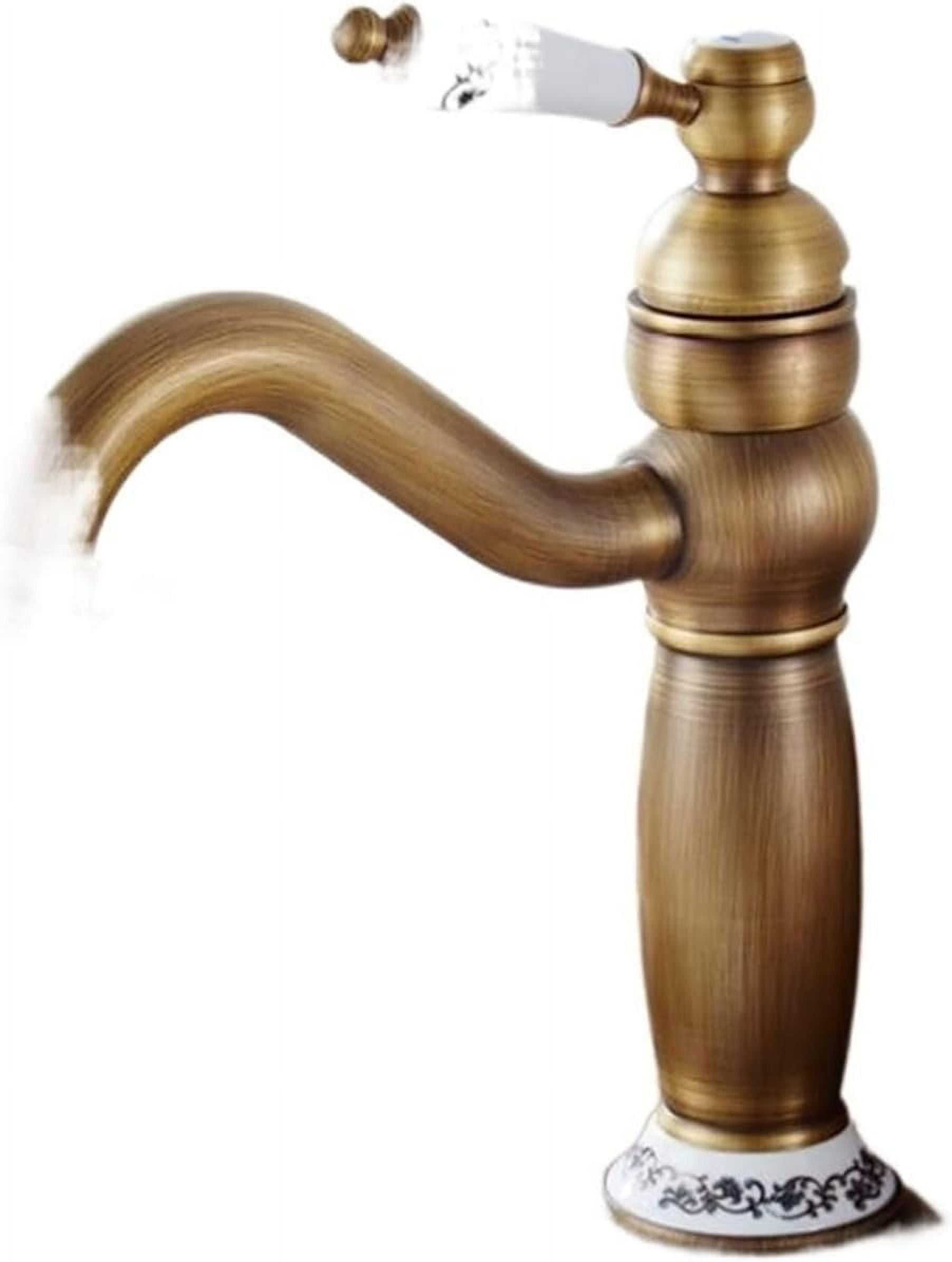 Basin Faucets Gold/Antique Bronze Solid Brass Bathroom Sink Faucet with ...