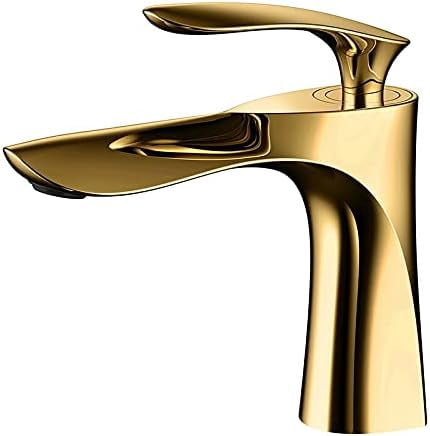Basin Faucets Hot&Cold Short Sink Mixer Bathroom Basin Tap Brass Gold ...