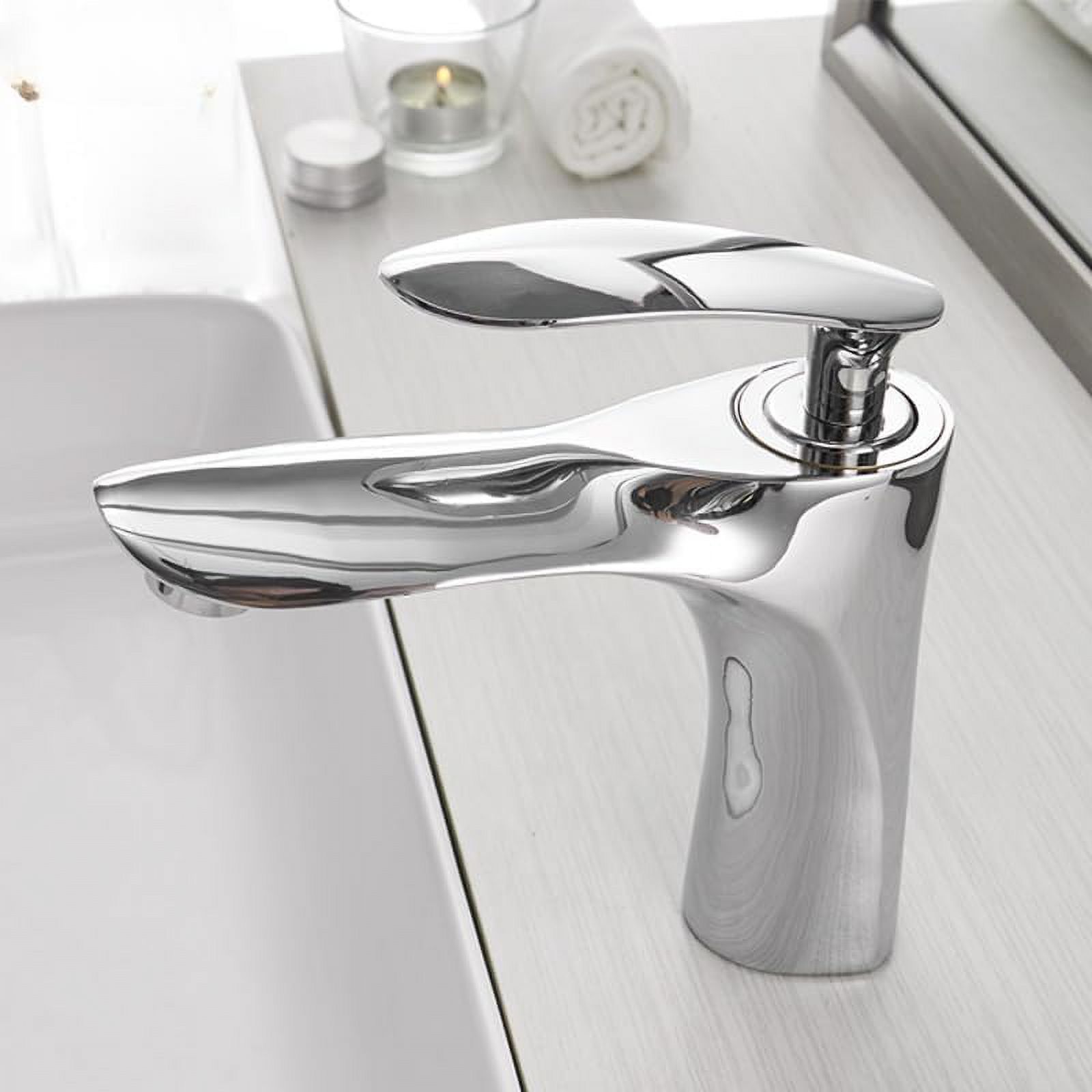 Basin Faucets Hot and Cold Bathroom Faucet Basin Mixer Tap White Single ...