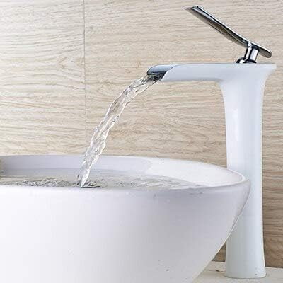 Basin Faucets Modern White Bathroom Faucet Waterfall faucets Single ...