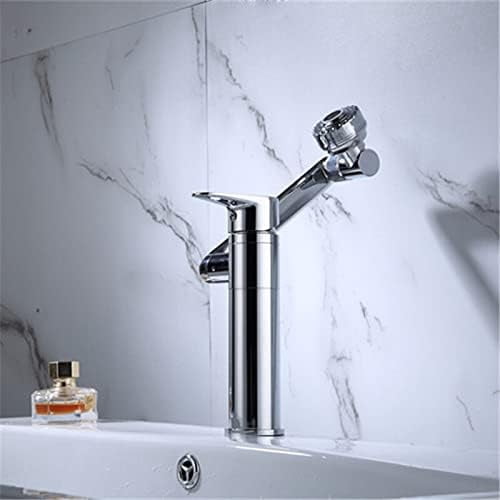 Basin Faucets Silver Brass Enhanced Version 360 Rotate Bathroom Faucet ...