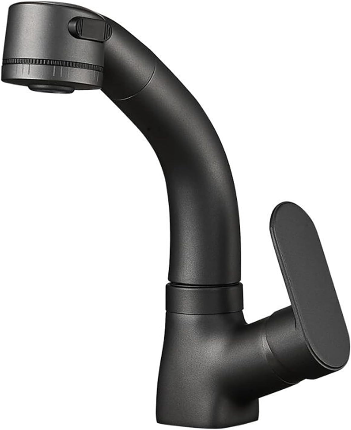 Basin Mixer Faucet with Pull Out Spray Grey Swivel Hot and Cold Water ...