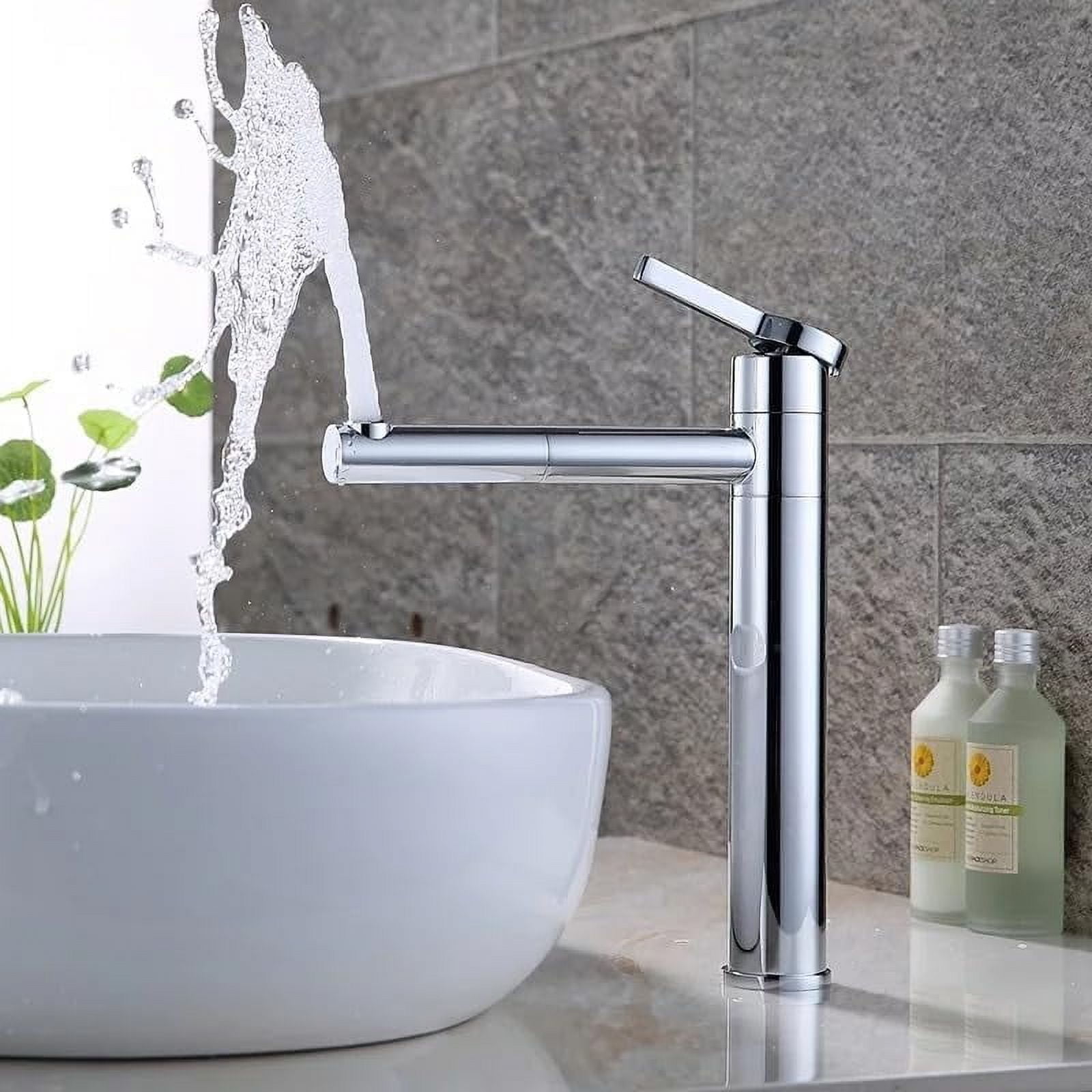 Basin Mixer Tap 360 Degree Rotate Type Basin Faucet Chrome and Silver ...