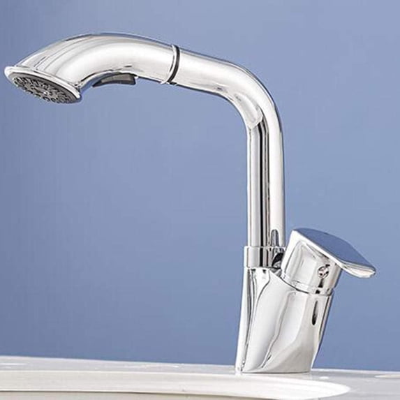 Basin Mixer Tap with Pull Out Spray Bathroom Taps Brass Hot and Cold ...