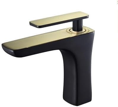 Basin Mixer Tap Solid Brass Hot and Cold Bathroom Black Gold Mixed ...