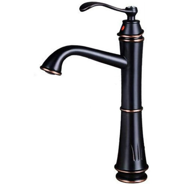 Basin Mixer Tap Tall Black Patina Retro Hot and Cold Single Hole Brass ...