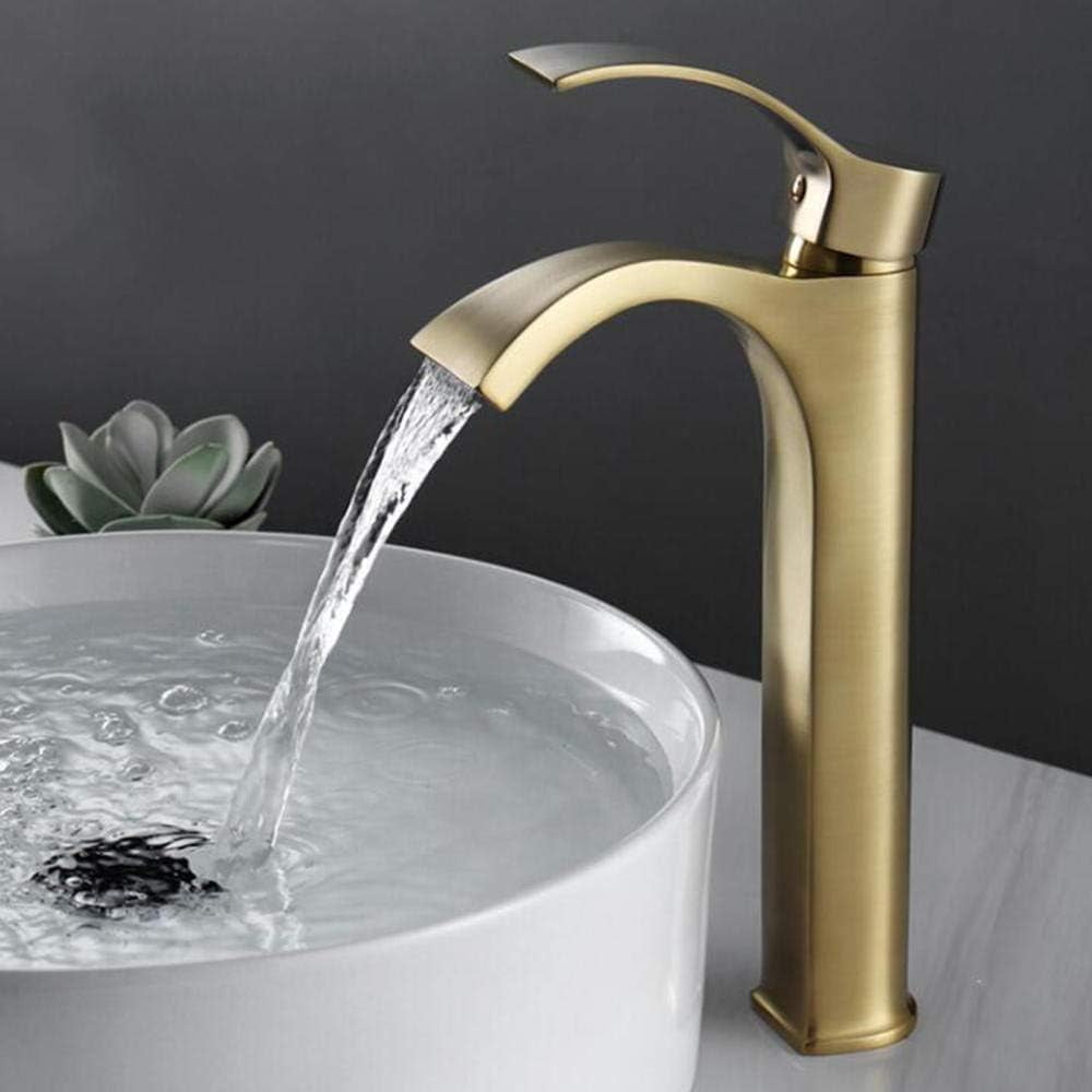 Basin Mixer Tap Waterfall Tall Brass Single Hole Hot and Cold Honeycomb ...