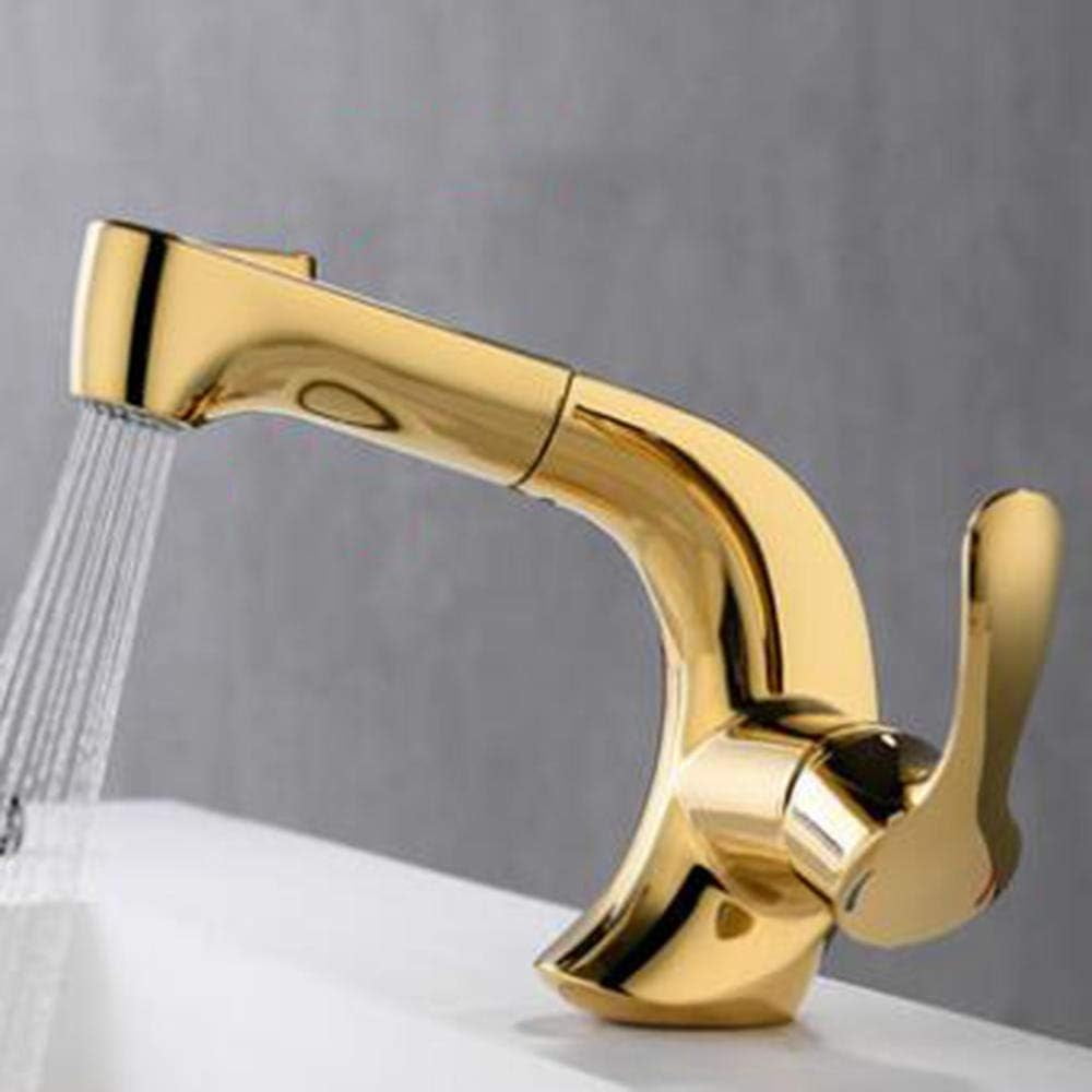 Basin Mixer Tap with Pull Out Spray Bathroom Taps Brass Hot and Cold ...