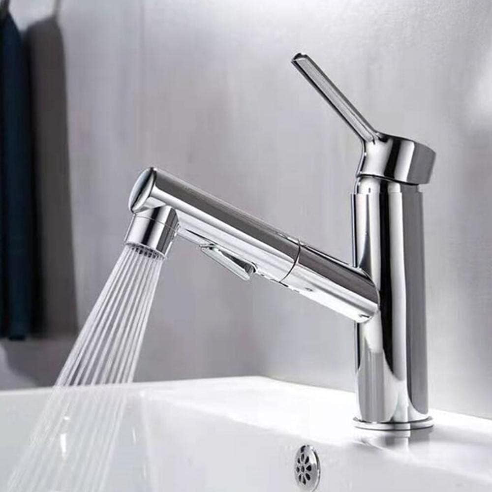 Basin Mixer Taps with Pull Out Spray Brass Hot and Cold Multi-Function ...