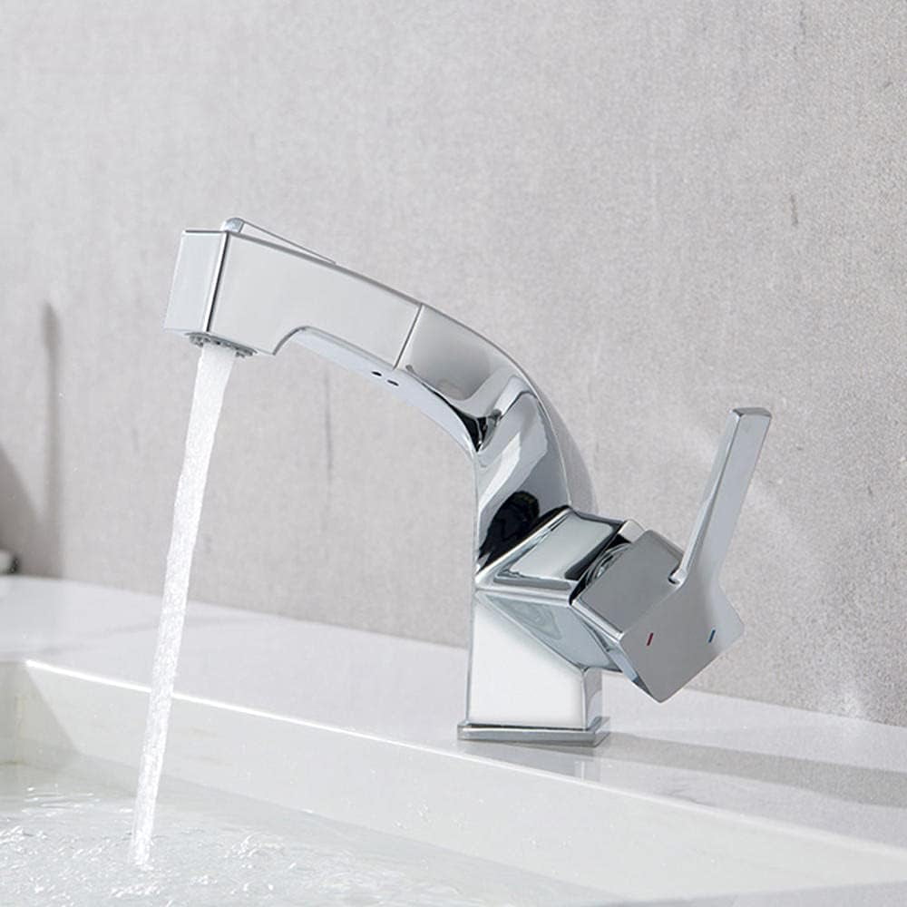 Basin Mixer Taps with Pull Out Spray Hot and Cold 2 Functions Brass ...