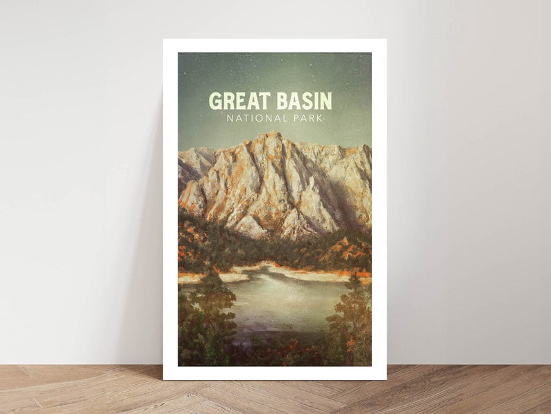 Basin National Park Vintage Travel Wall Art Print Unframed Paper Print ...
