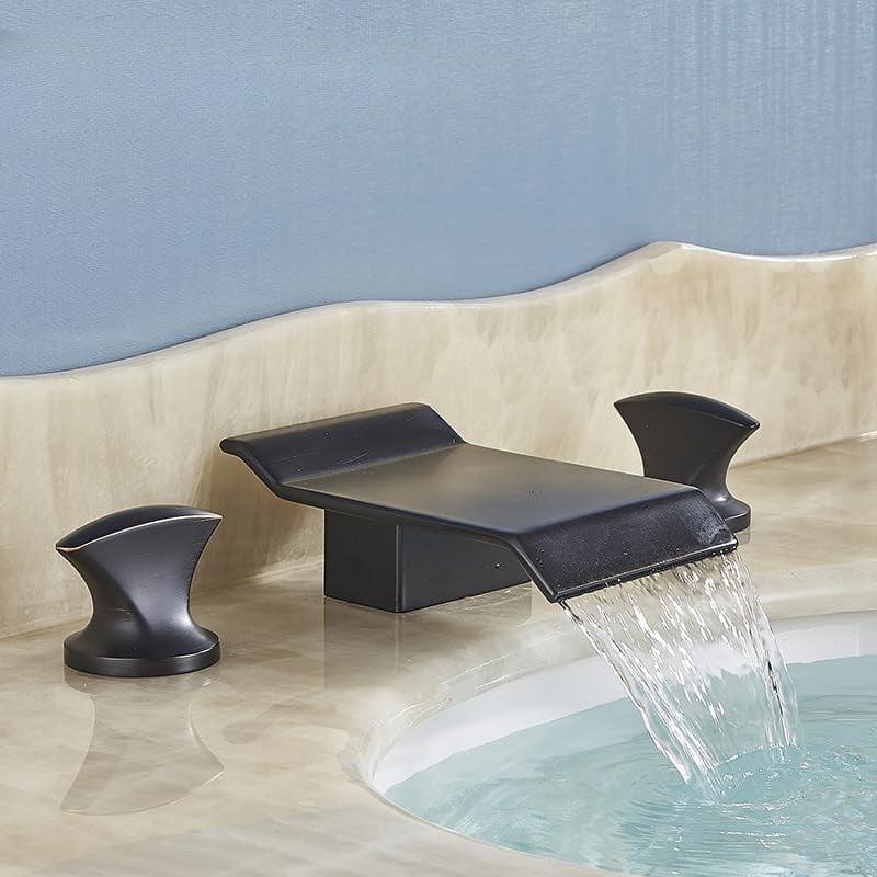 Basin Sink Faucet Dual HandleBathroom Washbasin Water Deck Mounted ...