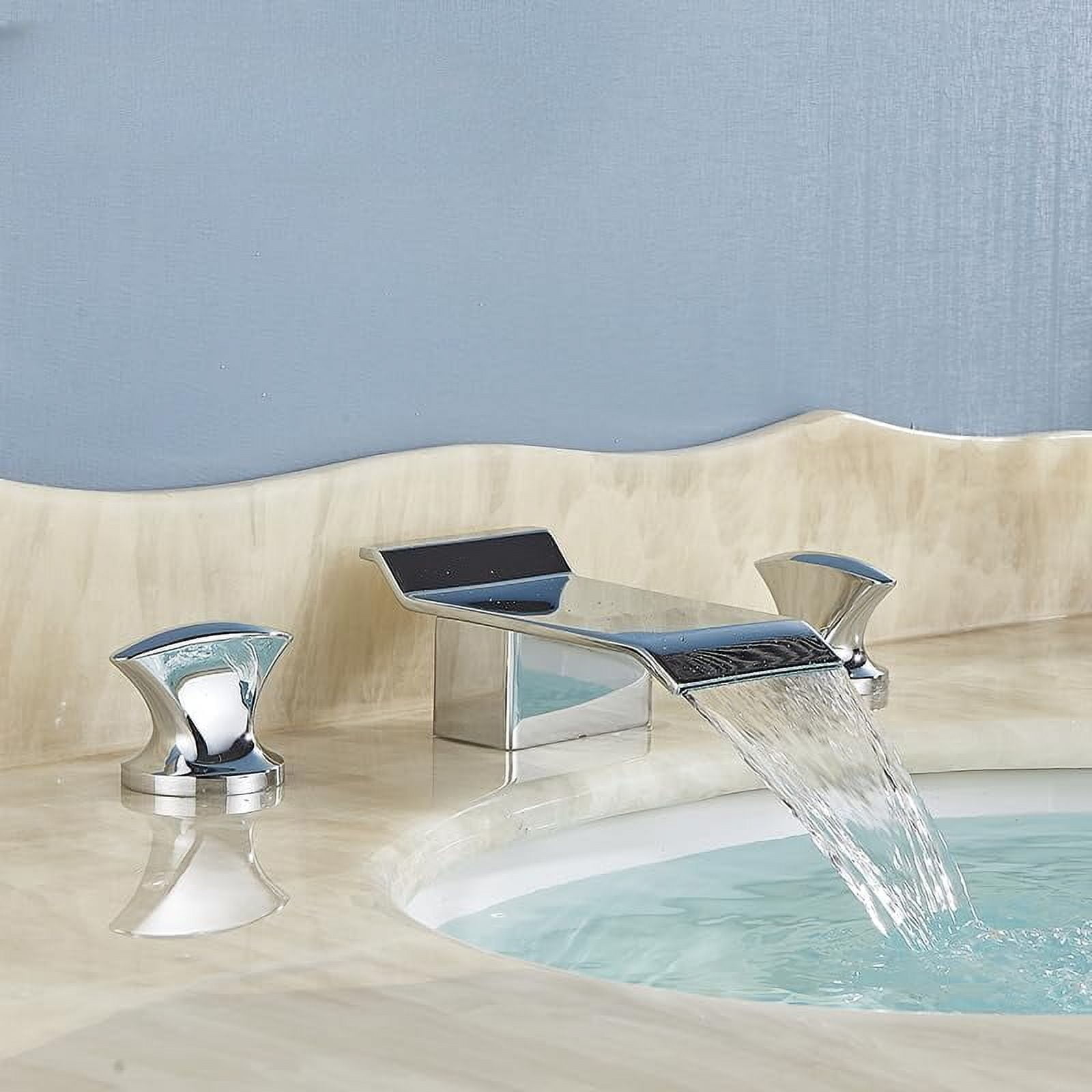 Basin Sink Faucet Dual HandleBathroom Washbasin Water Deck Mounted ...