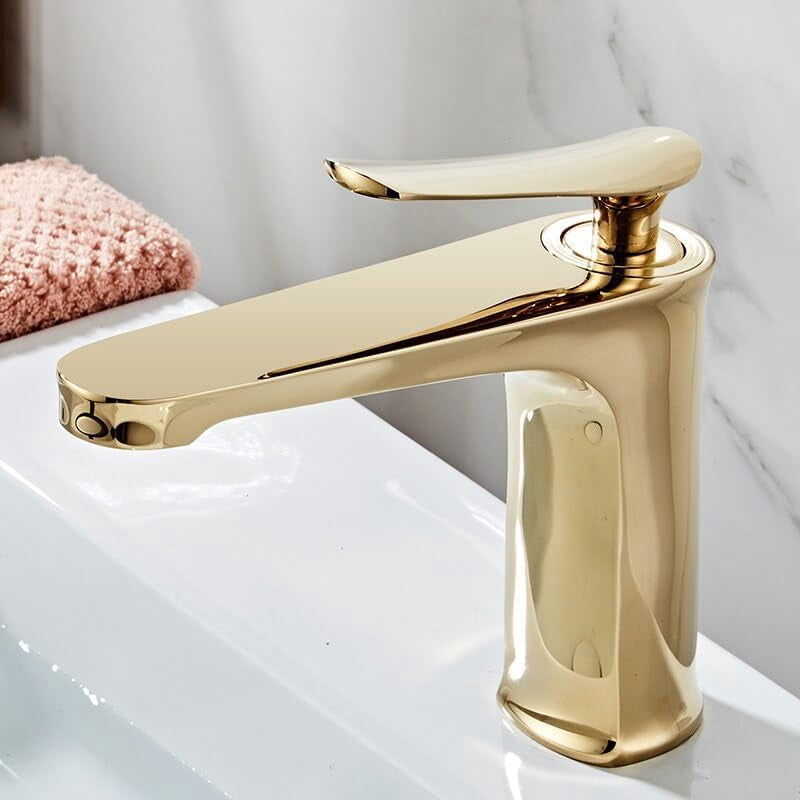 Basin Tap Signle Lever Bathroom Basin Sink Faucet Solid Brass Hot ...