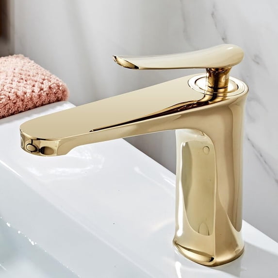 Basin Tap Signle Lever Bathroom Basin Sink Faucet Solid Brass Hot ...