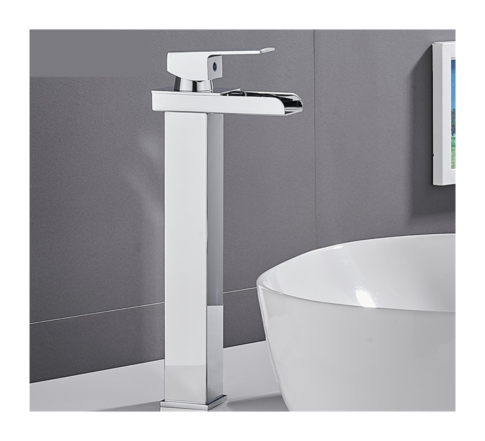 Basin Waterfall Faucet Bathroom Sink Faucet Single Handle And Single ...