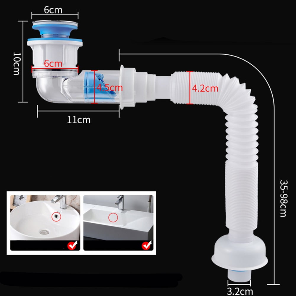 Basin anti- drain set side drain wash basin drain pipe drain - Walmart.com