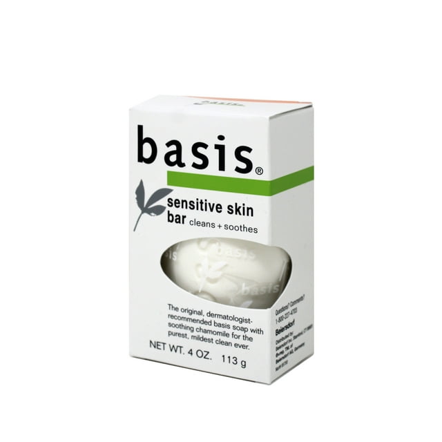 Basis Gentle Fragrance-Free Cleansing Bar for Sensitive Skin, Soothing ...