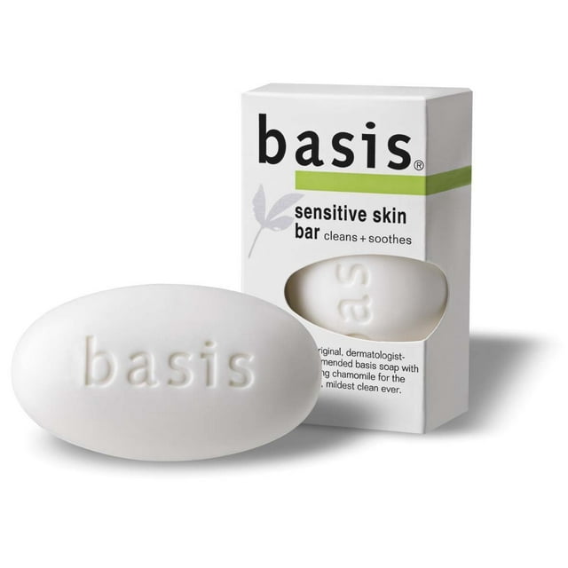Basis Gentle Fragrance-Free Soap for Sensitive Skin, 4 oz Bars (Pack of ...