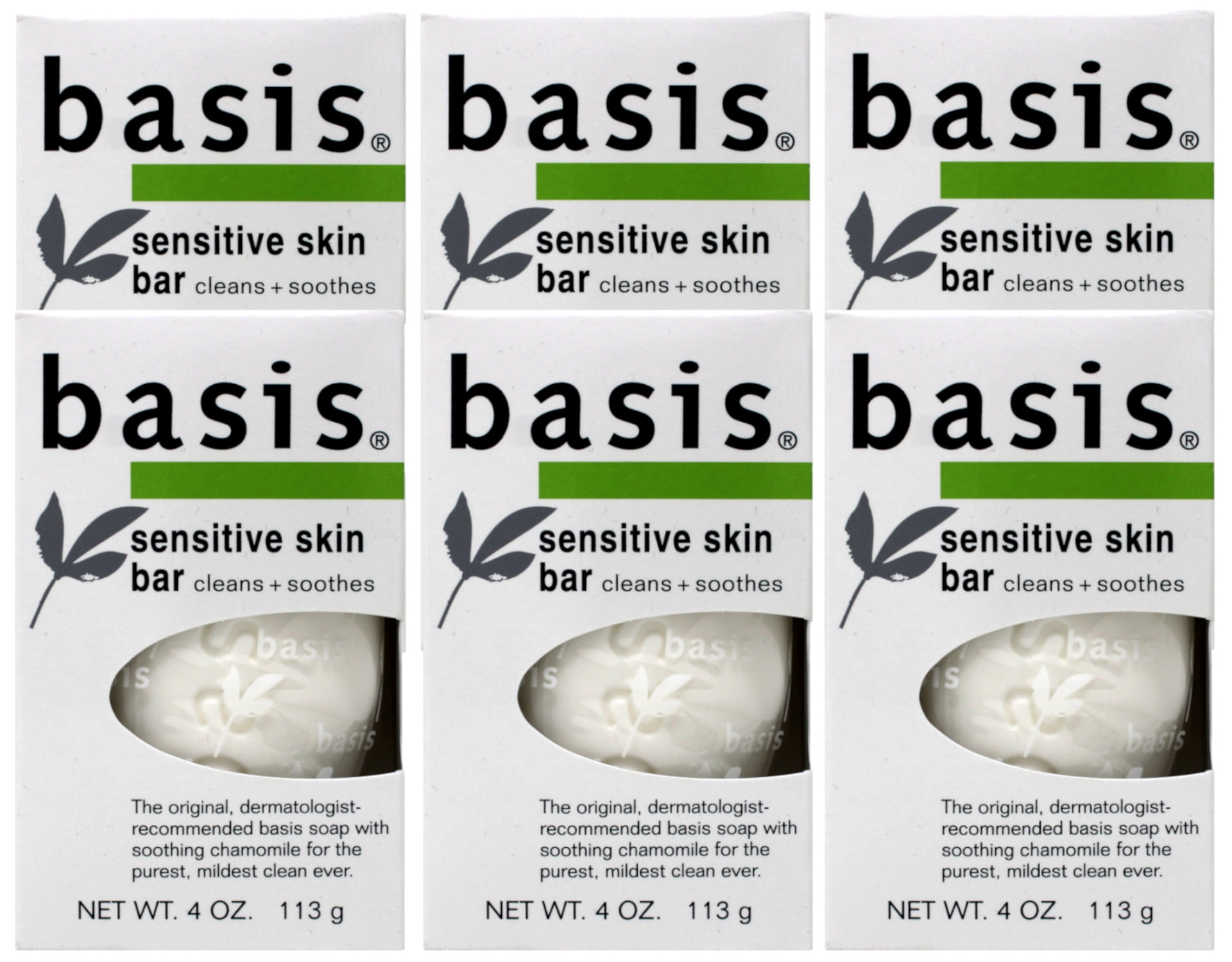 Basis Sensitive Skin Bar Soap 4 Oz, 6 Pack - Walmart.com