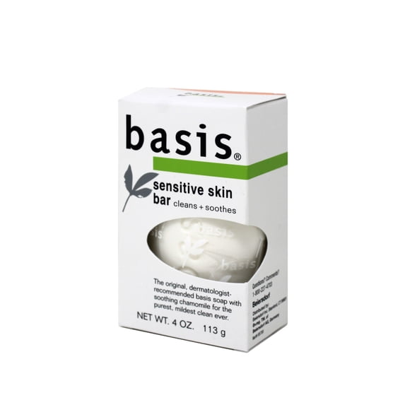 Basis Sensitive Skin Bar Soap, Gentle, Fragrance Free, 4 oz (12 Pack ...