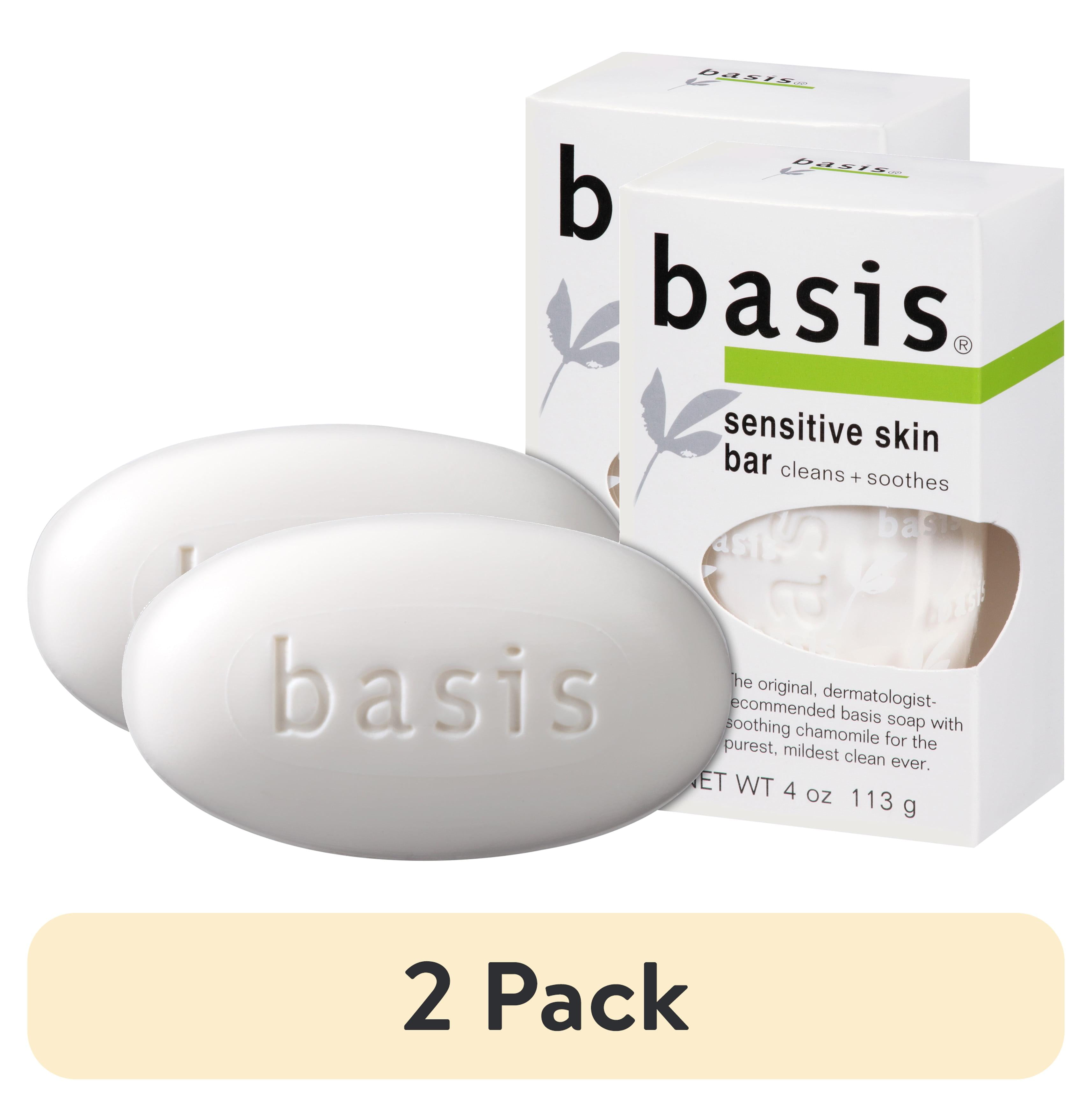 (2 pack) Basis Sensitive Skin Bar Soap, Unscented Soap Bar for ...