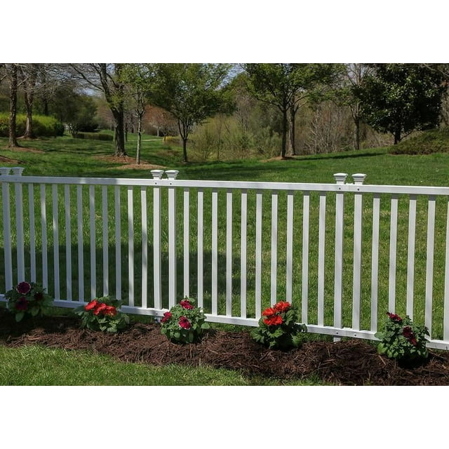 Baskenridge Small Garden Outdoor No-Dig Vinyl Fence Panel Kit (36in x ...