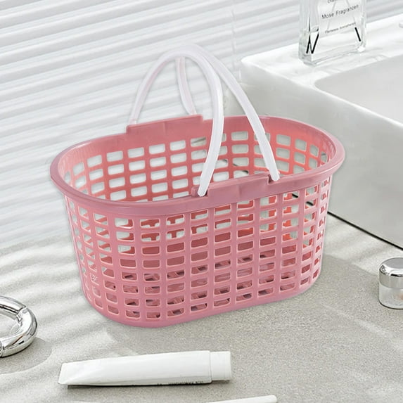 Basket 1 Pcs Pink Plastic Storage Bag Heavy Duty Tote with Reinforced ...