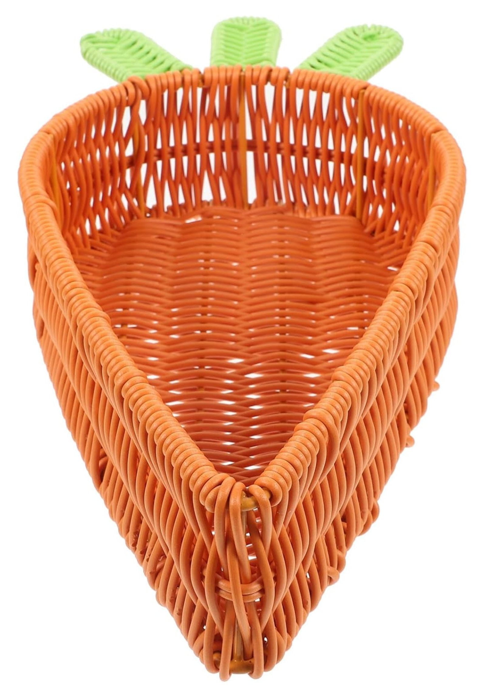 Basket Carrot Basket, Easter Carrot Shaped Rattan Storage Baskets Candy ...