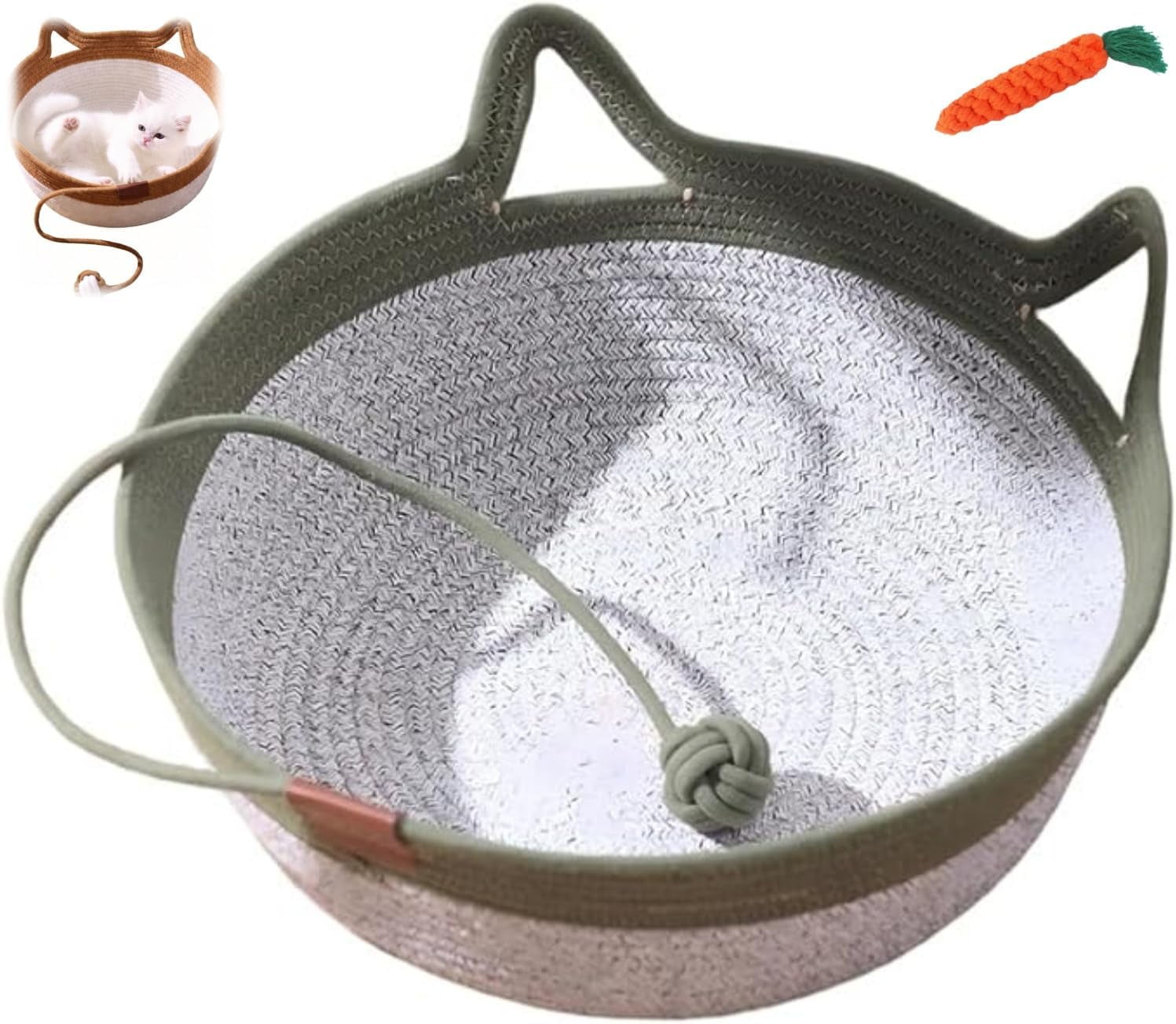 Basket for Cat Toys with Toy Tail Cats Ear Design Breathable All Season ...