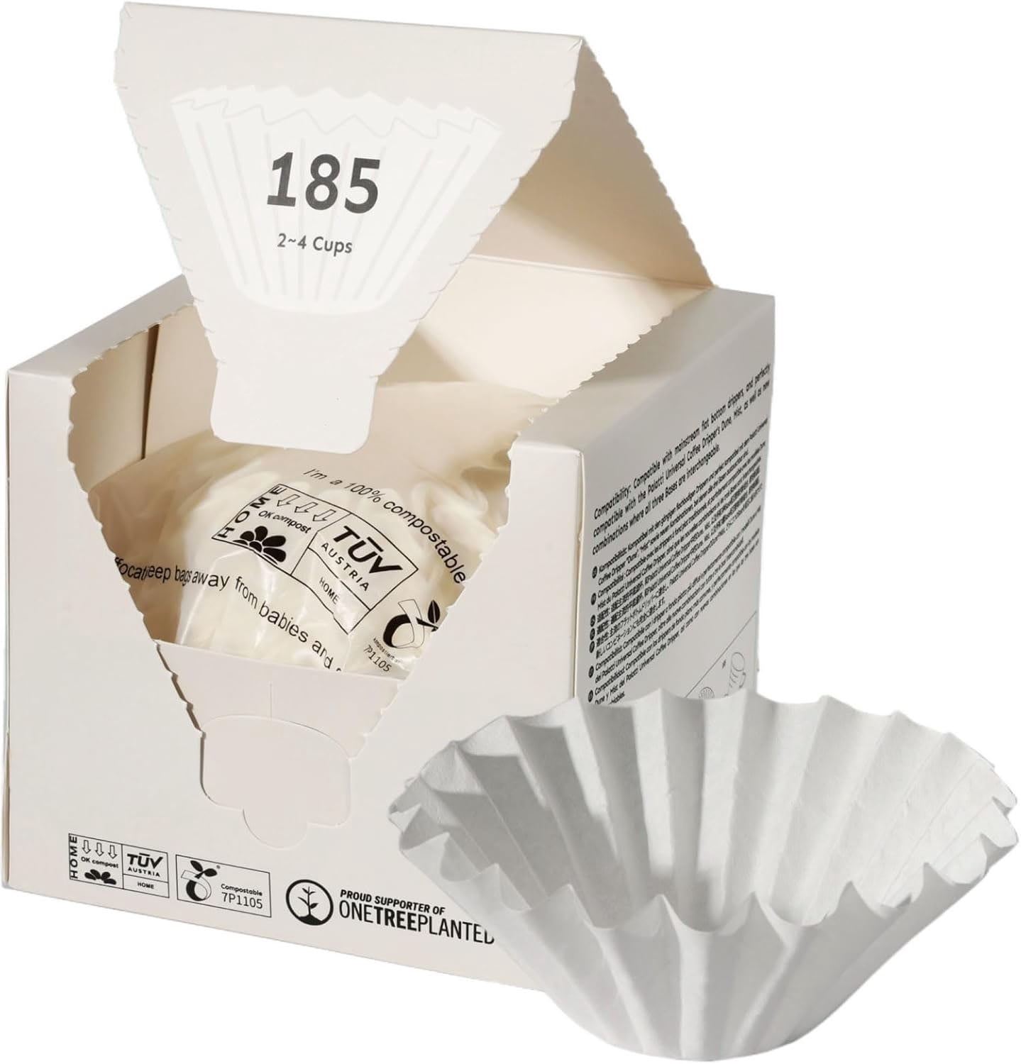 Basket Coffee Paper Filters for Flat Bottom Pour Over Makers and ...