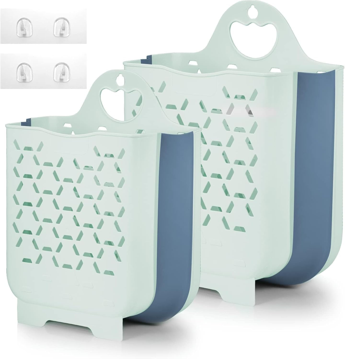 Basket Collapsible Laundry Hamper 2 Packs Clothes Hamper Portable Dirty ...