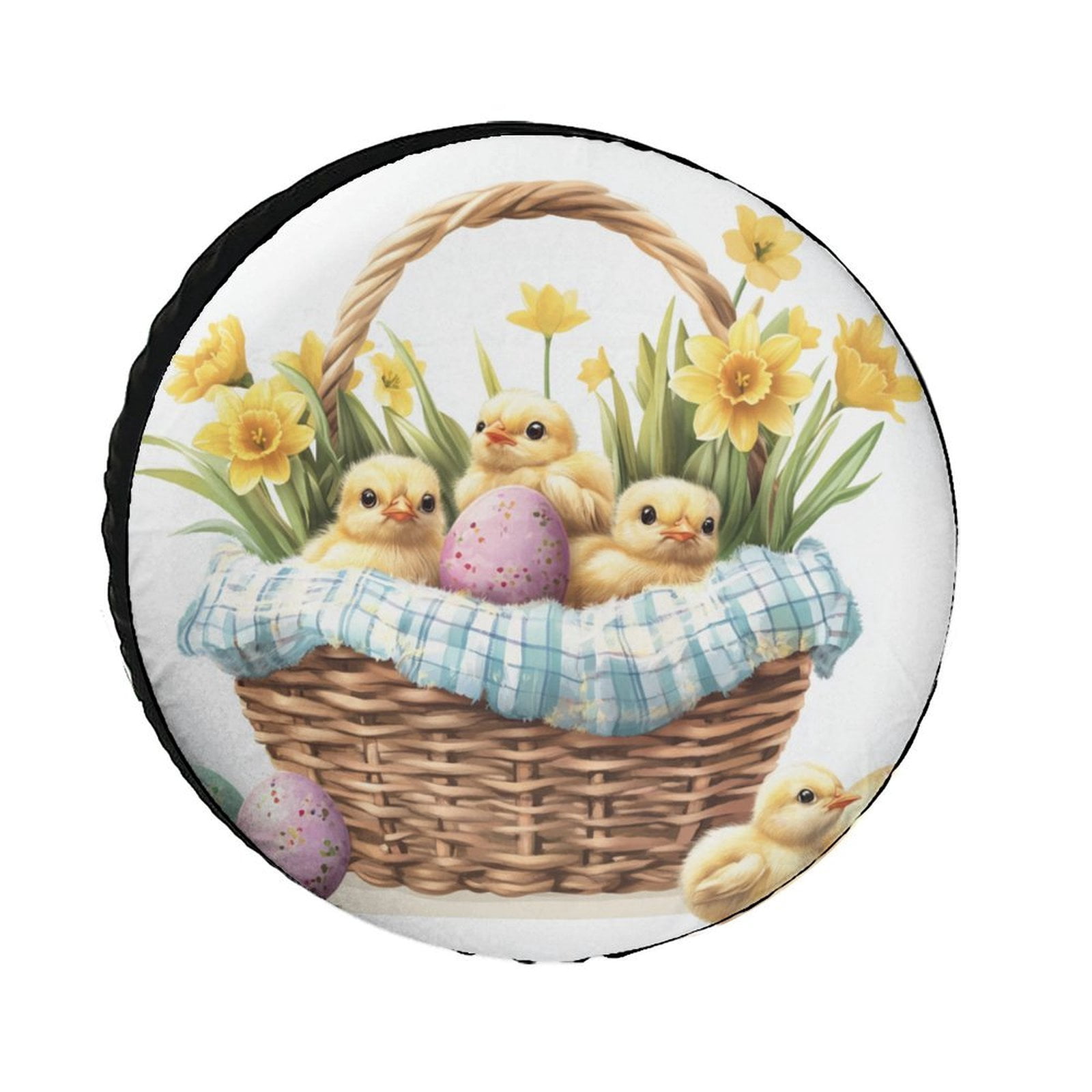 Basket Full of Spring Chicks And Colorful Eggs Camper Spare Tire Cover ...