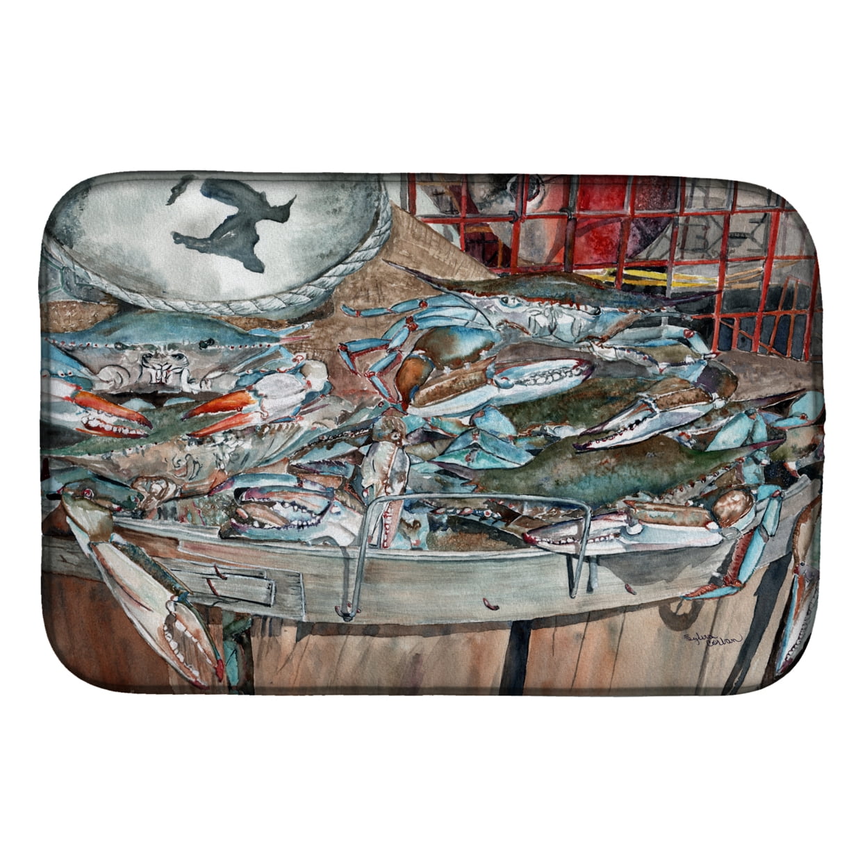 Basket Full of Blue Crabs Dish Drying Mat - Walmart.com