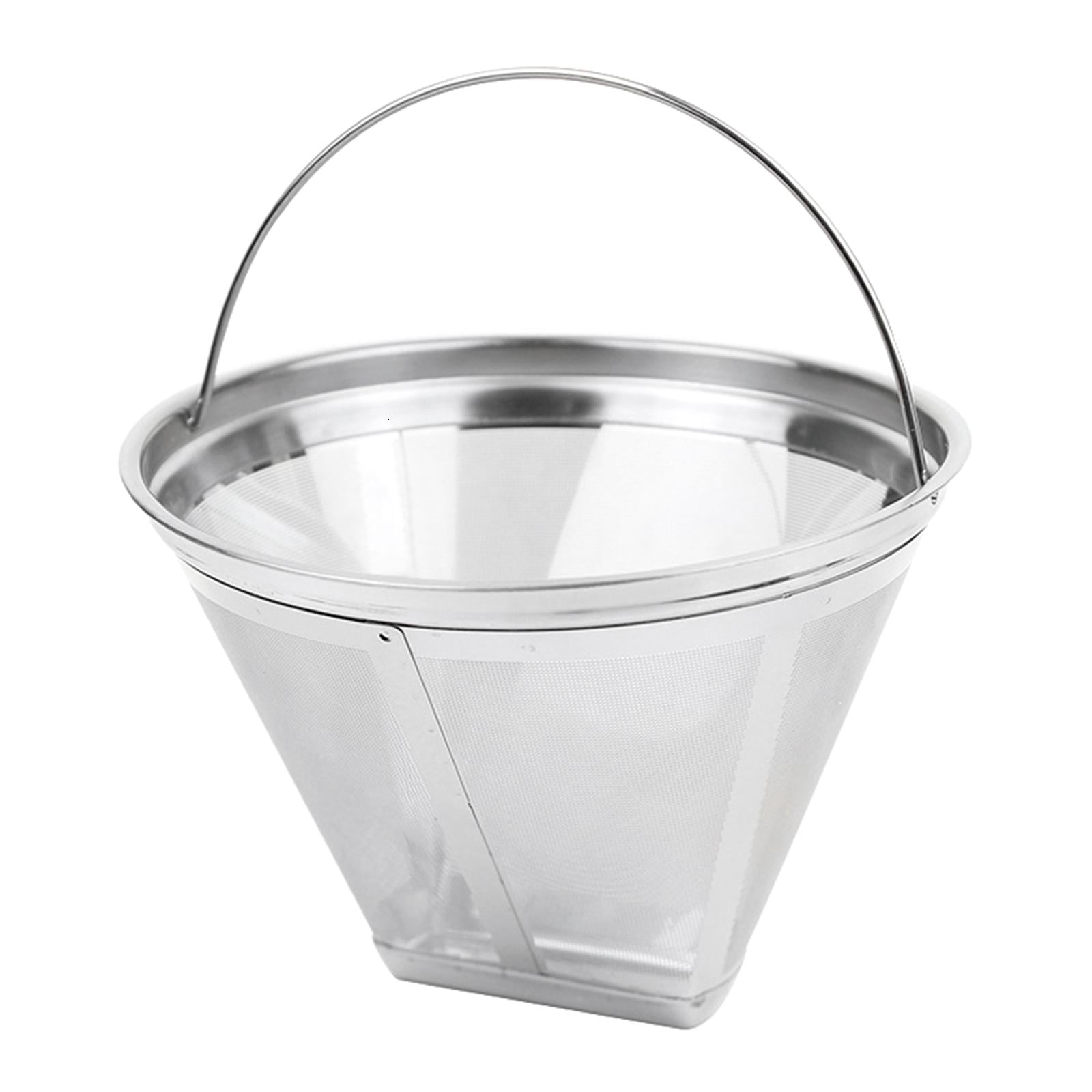 Basket Permanent Metal Coffee Maker Filter Cone Shape Stainless Steel ...