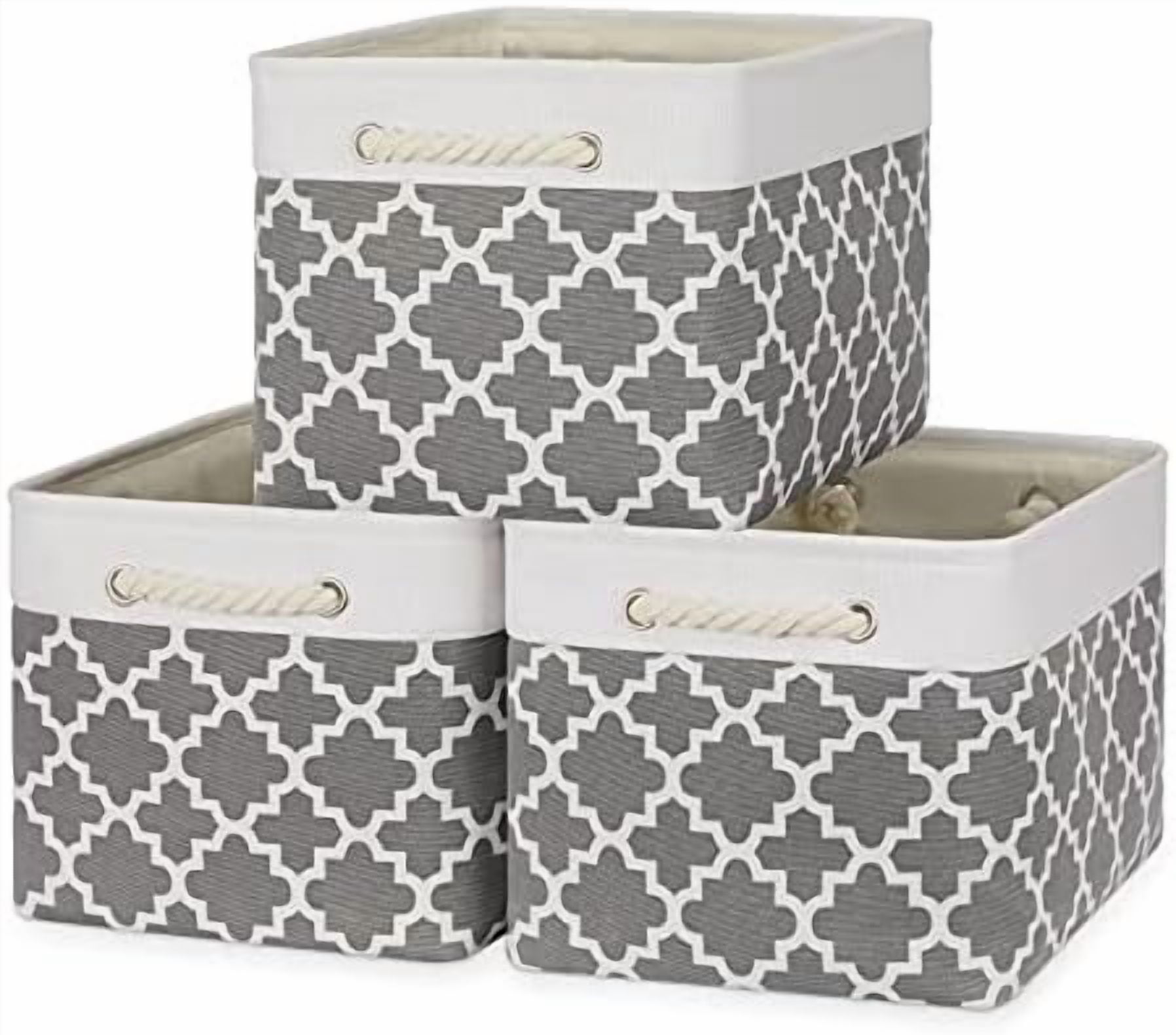 Basket Storage Bins Baskets for Organizing Set of 3 Collapsible Cloth ...