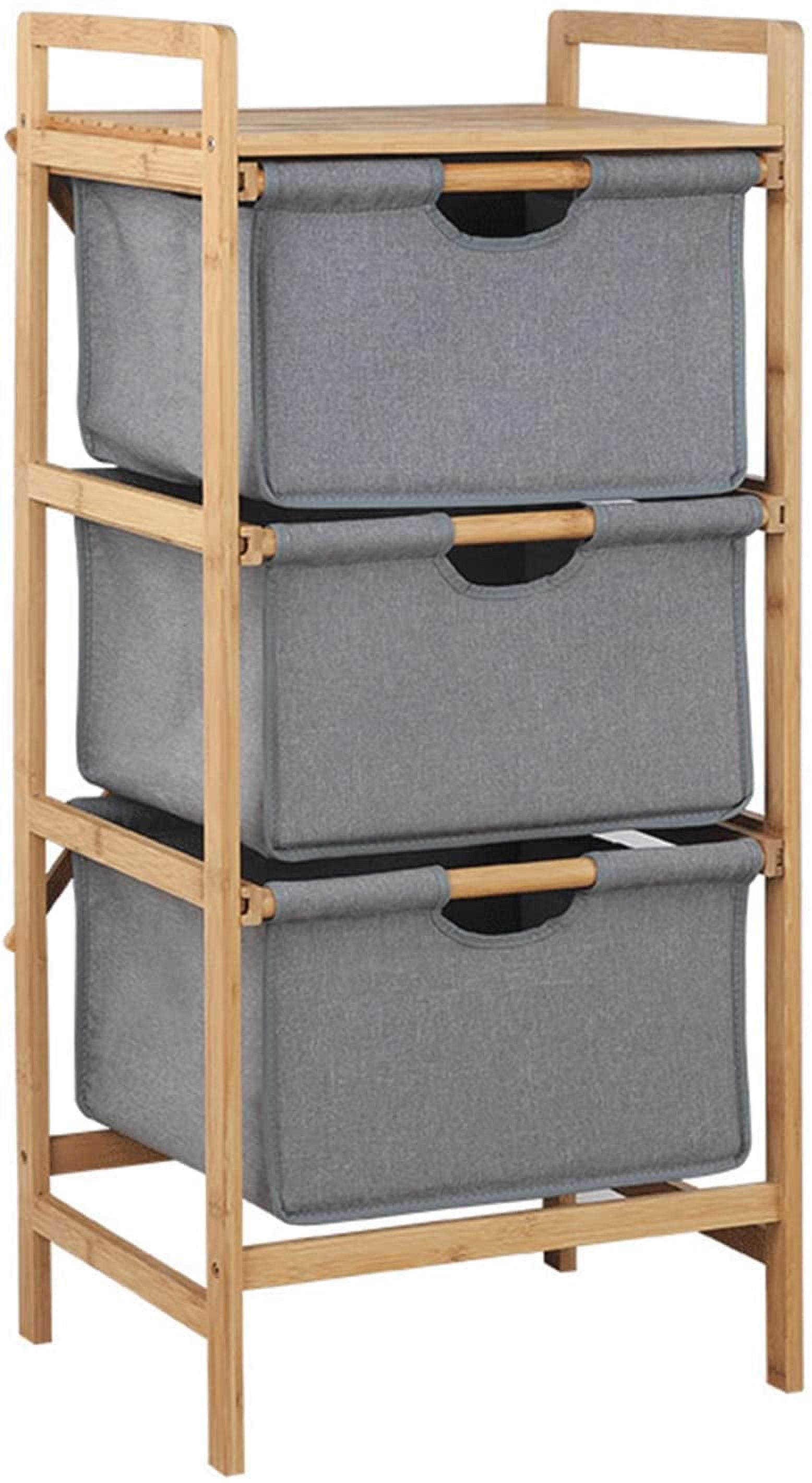 Basket Storage Drawers Unit 3-Tier Laundry Basket Bathroom Dresser ...