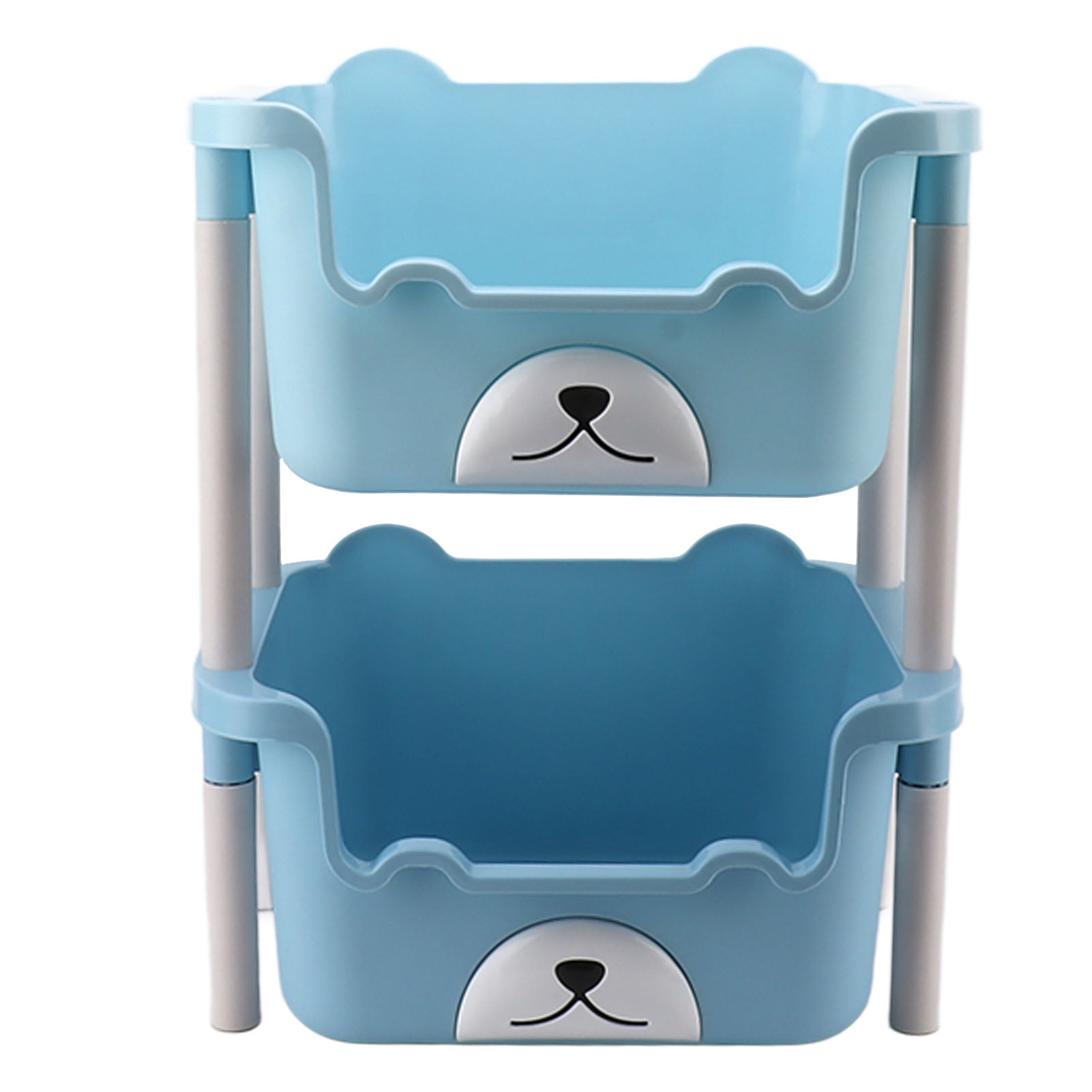 Basket Storage Rack 2 Tier Large Capacity Cartoon Floor Storage Shelf ...