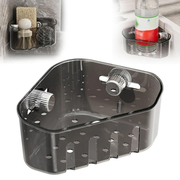 Basket Suction Corner Storage Upgraded Suction Cup Drainer Basket ...